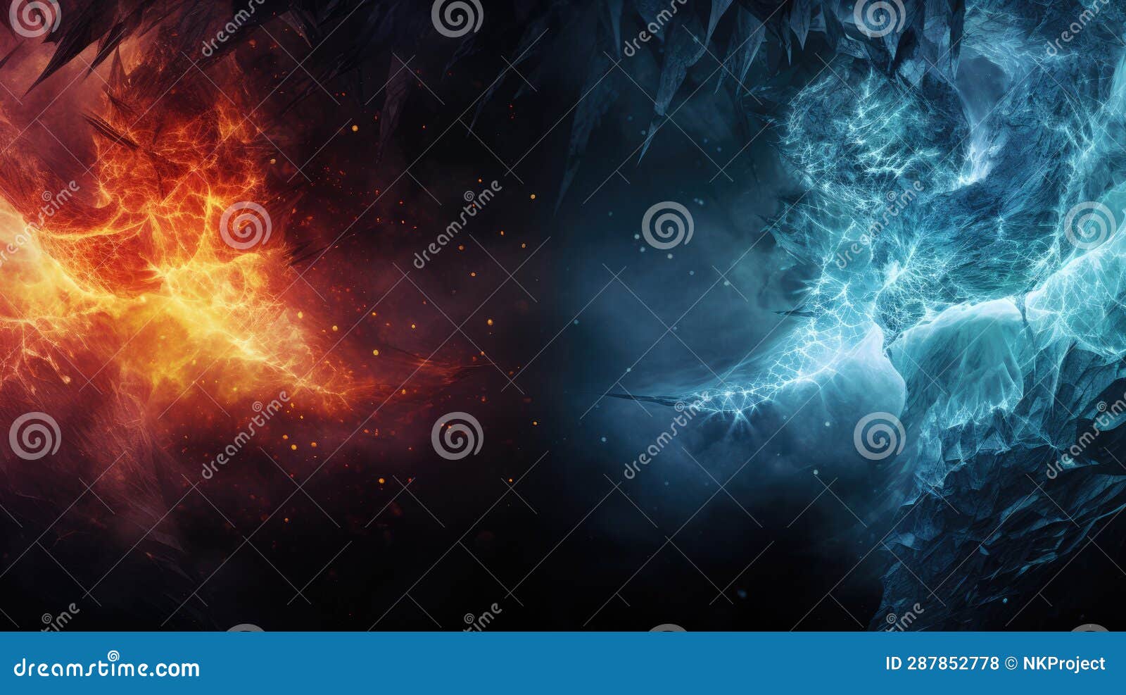 Blue and Red, Ice and Fire Background Texture, Different Kind of the ...