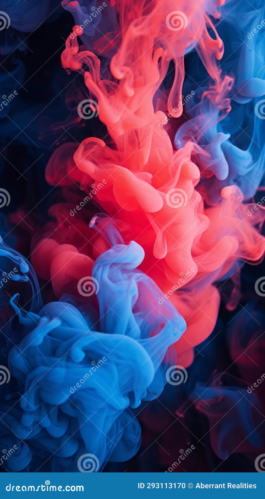 Blue and Red Ink on a Black Background Stock Illustration ...