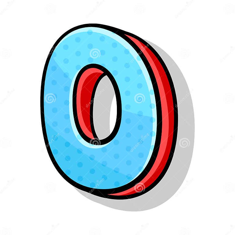 Isometric Blue and Red Number Zero for Any Design Vector Illustration ...