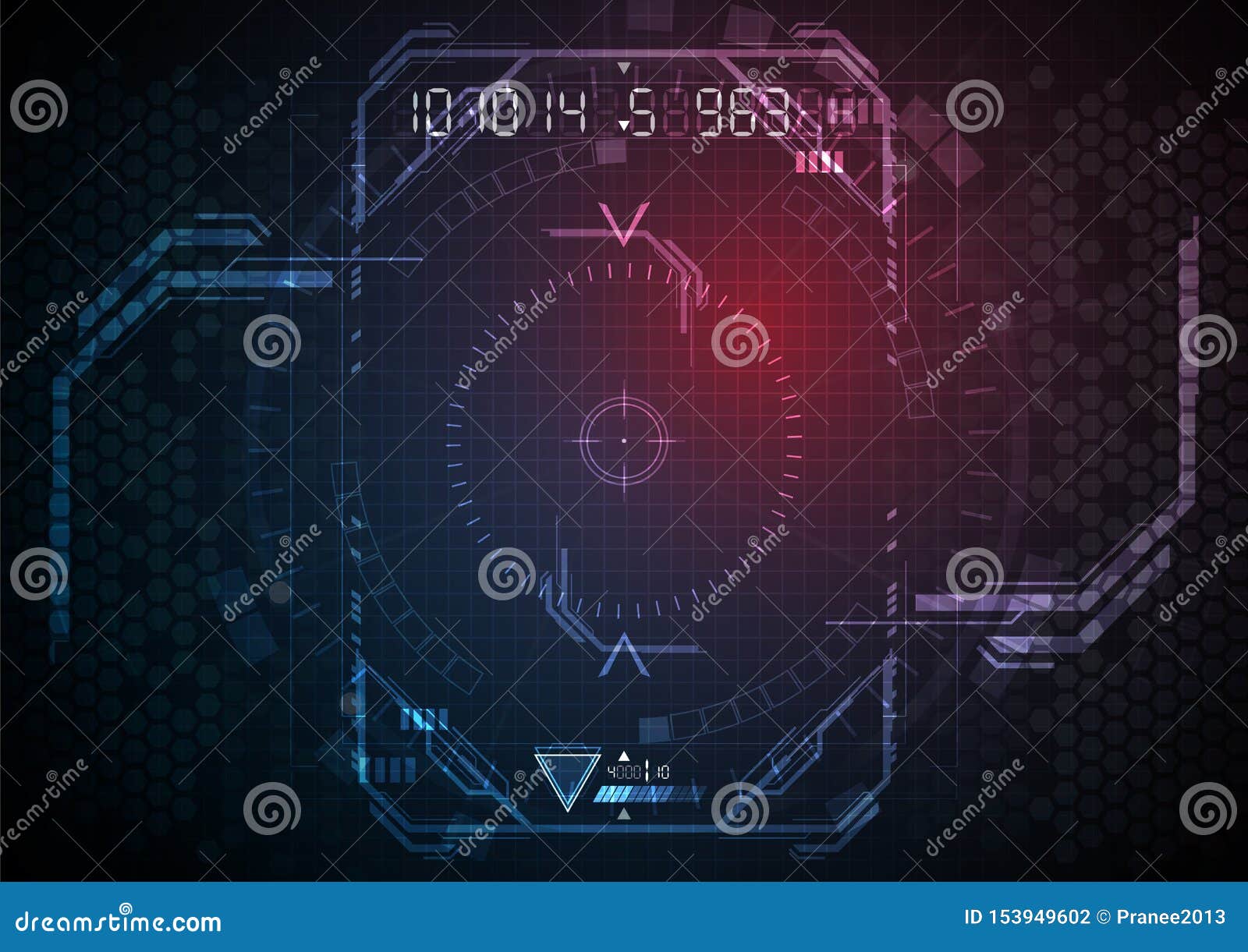 Blue Red Light Futuristic Game Interface Technology Stock Vector ...