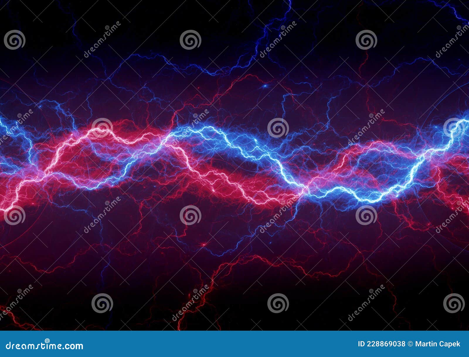 Blue and Red Lightning, Abstract Plasma Background Fire and Ice Stock ...