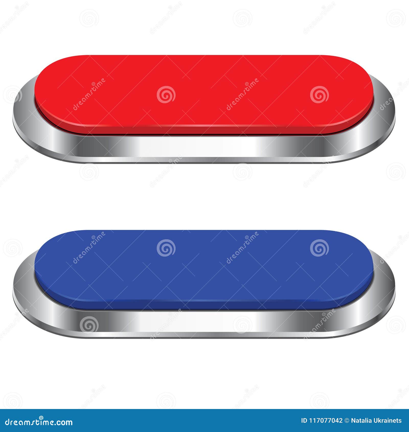 Blue and Red Long Button stock vector. Illustration of long - 117077042