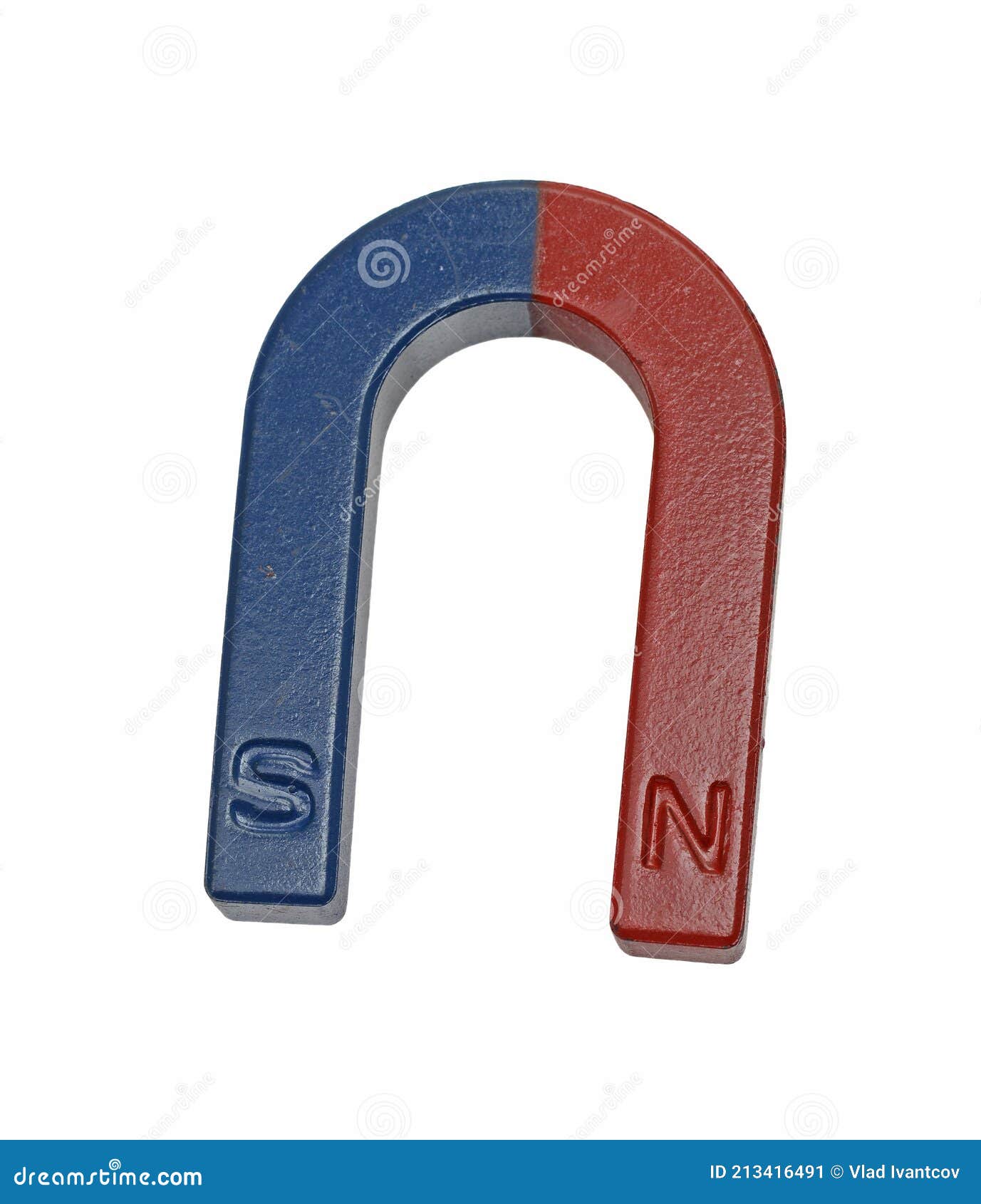 Blue and Red Magnet Horseshoe Closeup Stock Image - Image of background ...