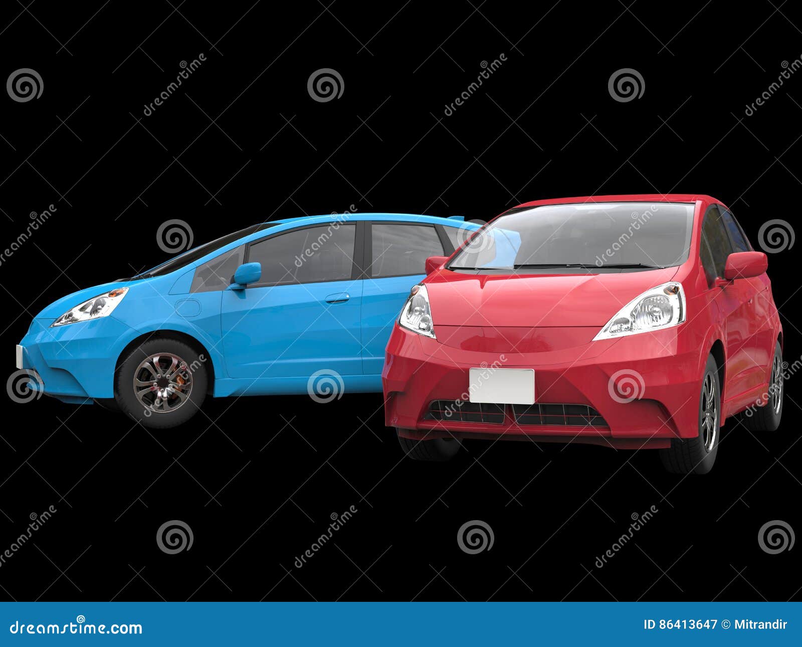 Blue and Red Modern Compact Cars Stock Image - Image of modern, coupe ...