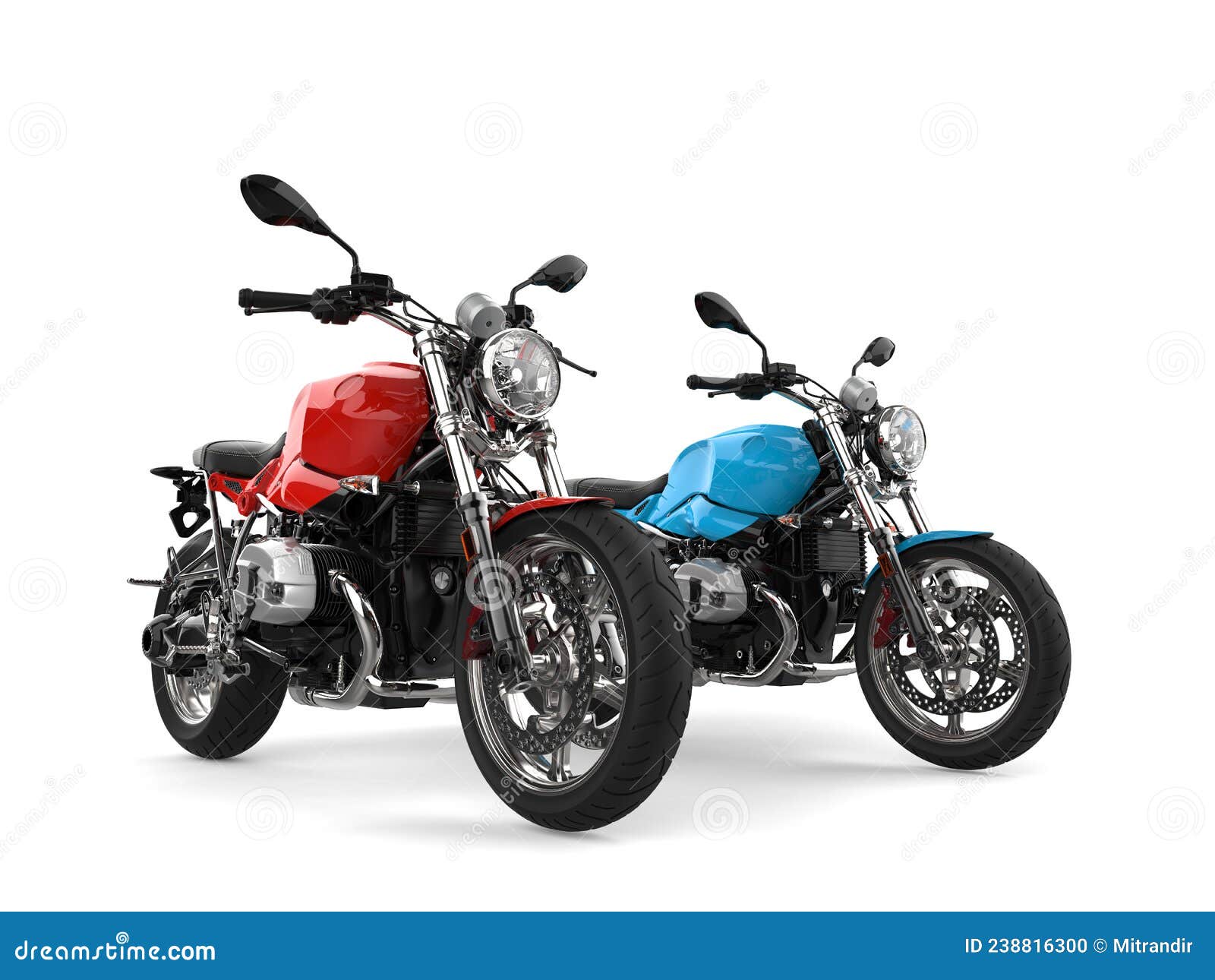 Blue and Red Modern Powerful Motorcycles Stock Illustration ...