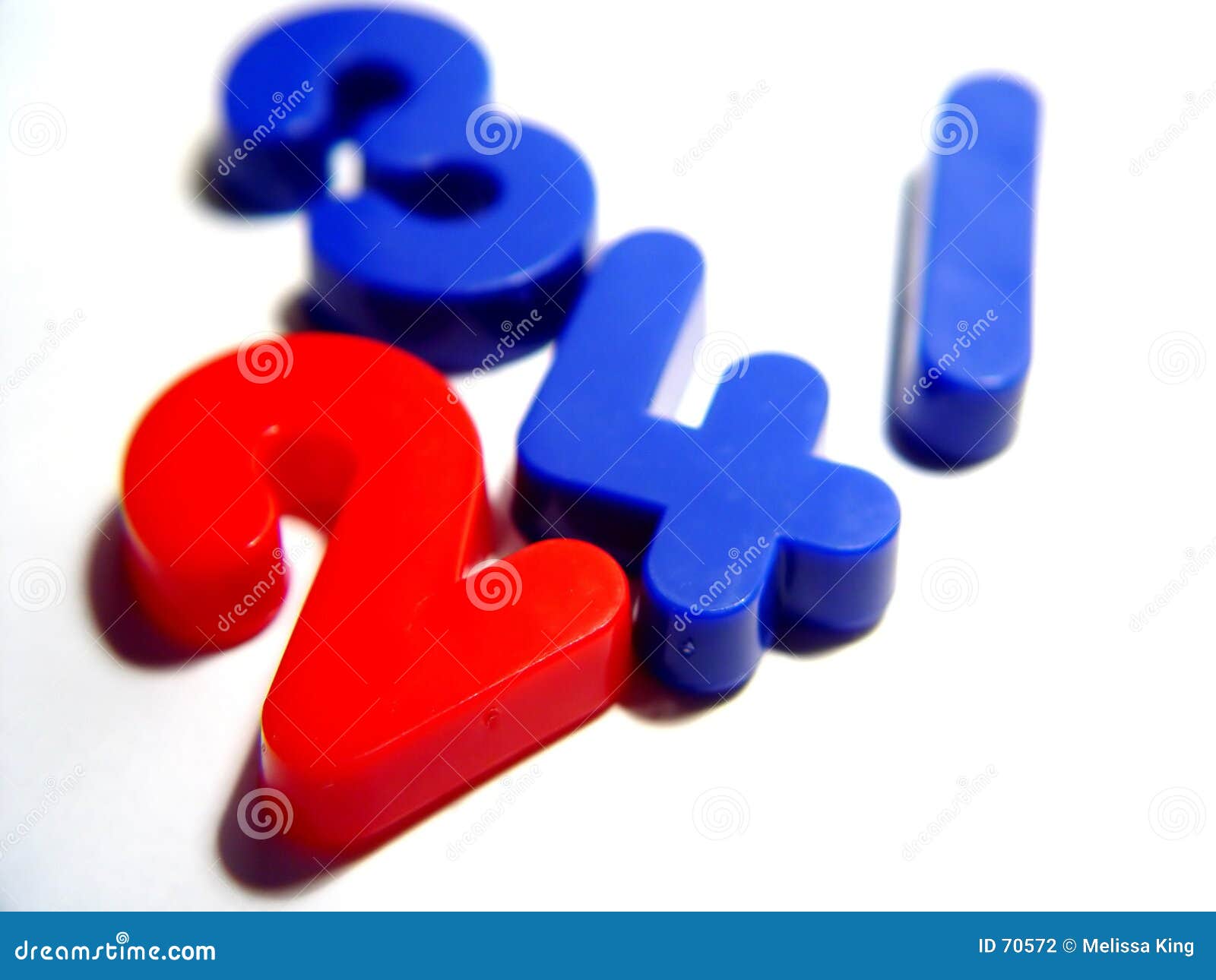 Blue and Red Numbers stock photo. Image of count, macro - 70572