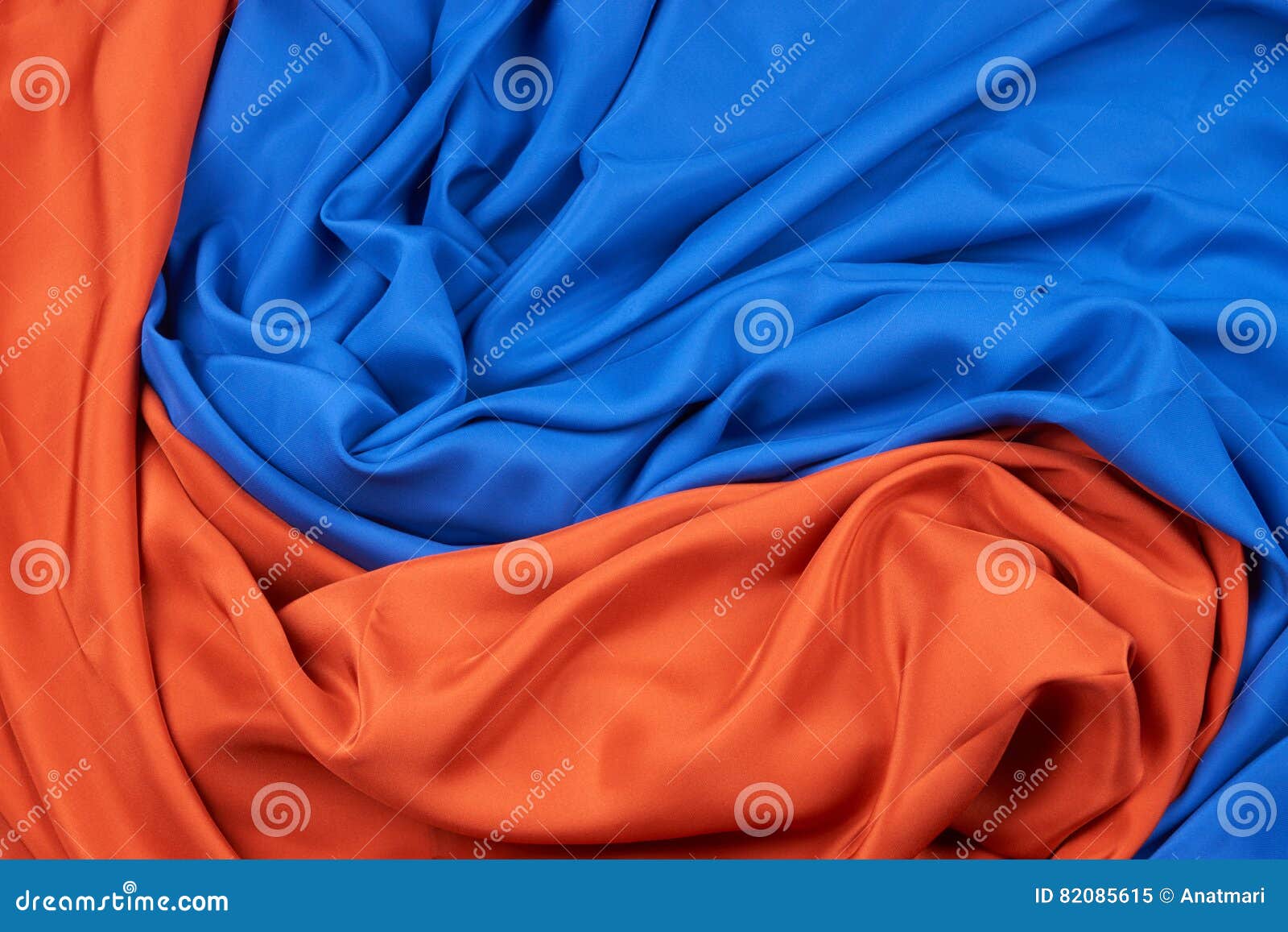 Blue and Red Orange Silk Fabrics Stock Image - Image of natural, cloth ...