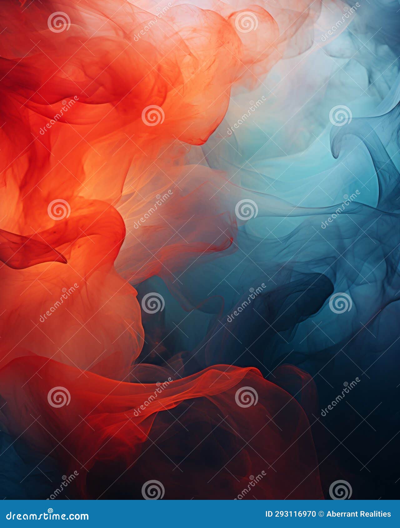 Blue Red and Orange Smoke in the Air Stock Illustration - Illustration ...