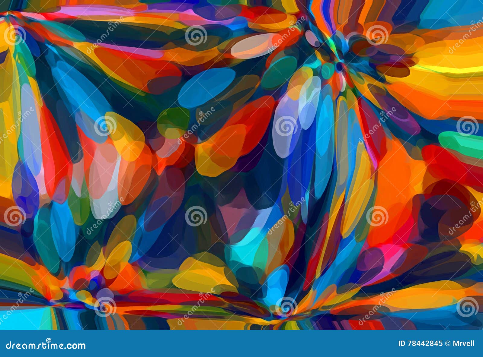 Blue Red Orange Yellow Circle Abstract Background Stock Illustration ...