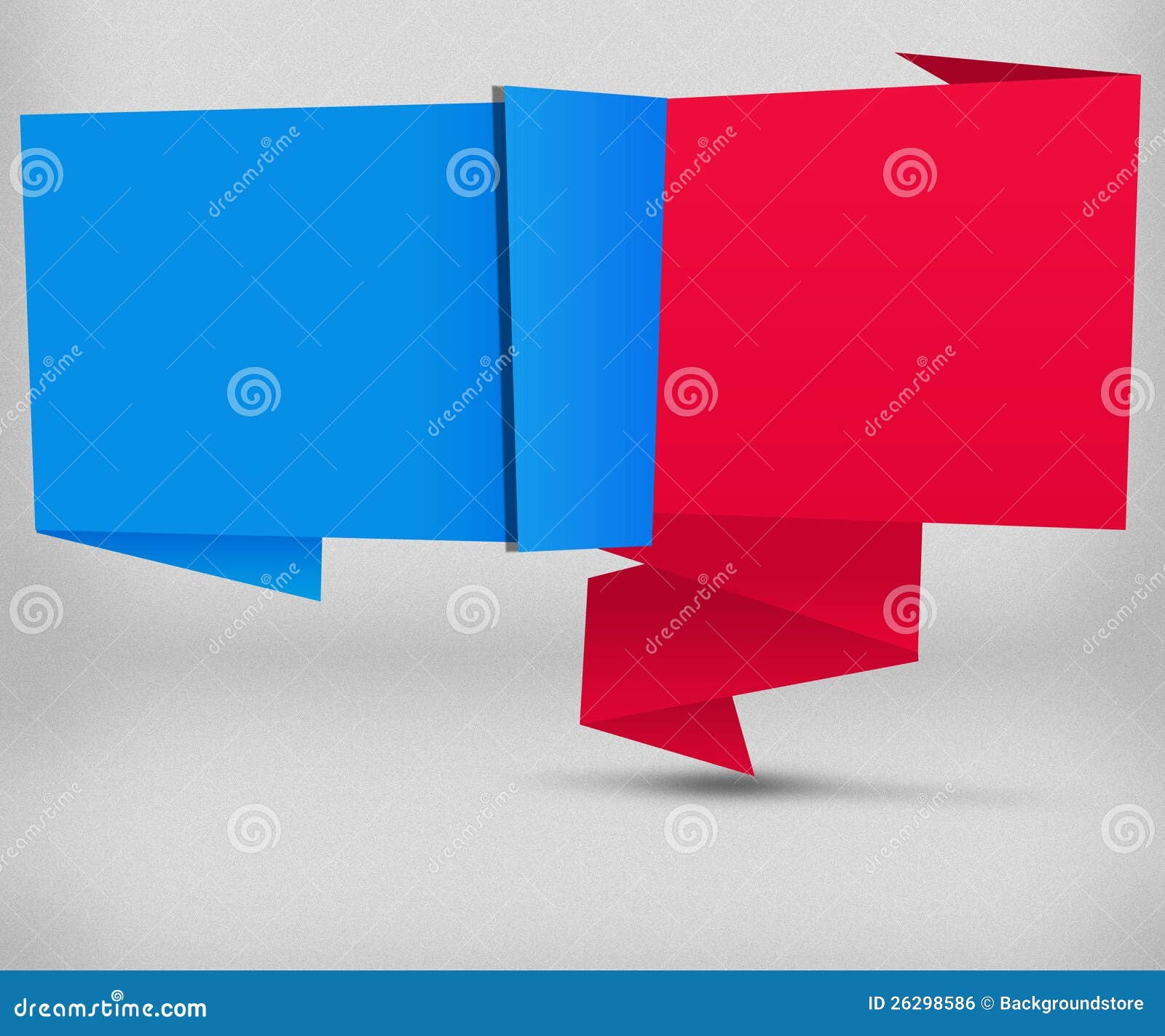 Blue and Red Origami Background Stock Illustration - Illustration of ...