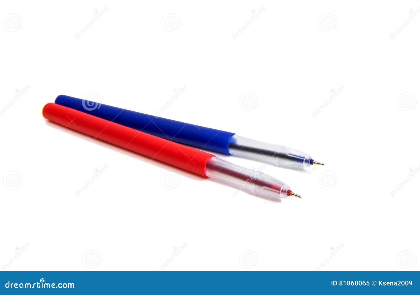Blue and red pen isolated stock image. Image of background - 81860065
