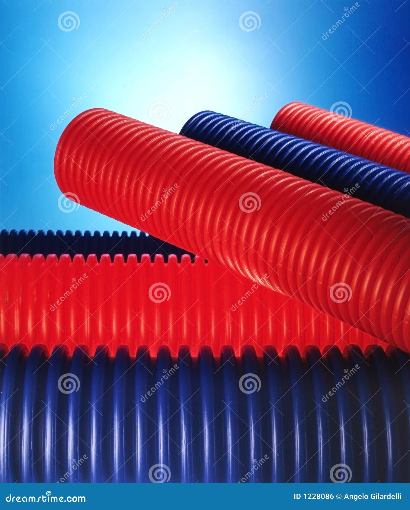 Blue and red pipes stock photo. Image of plastic, texture - 1228086