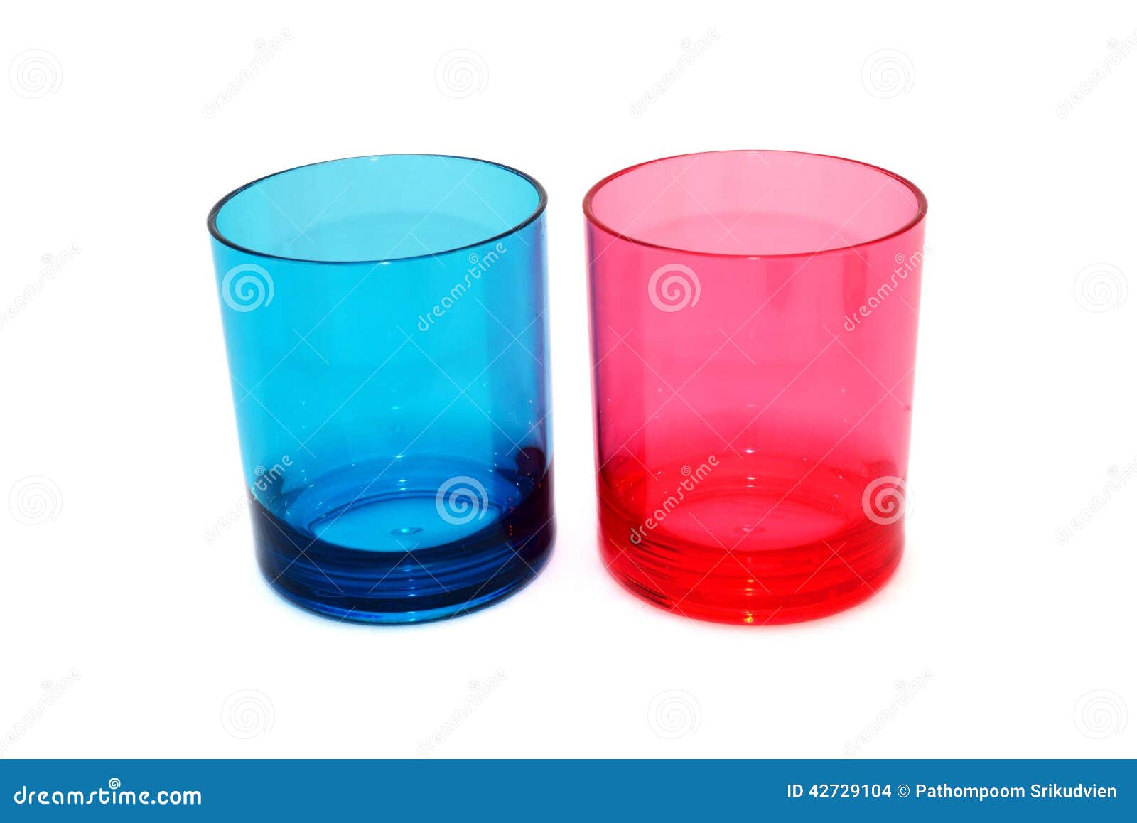 Blue and red plastic glass stock photo. Image of green - 42729104