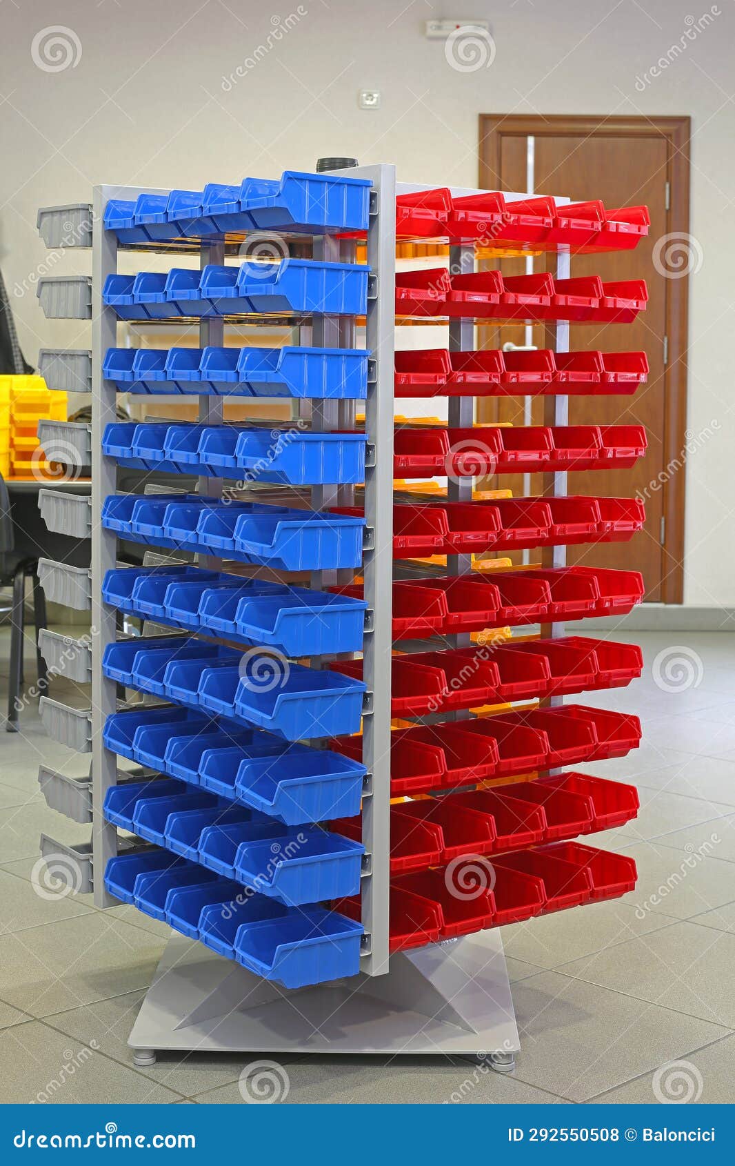 Storage Trays Rack stock photo. Image of plastic, bins - 292550508