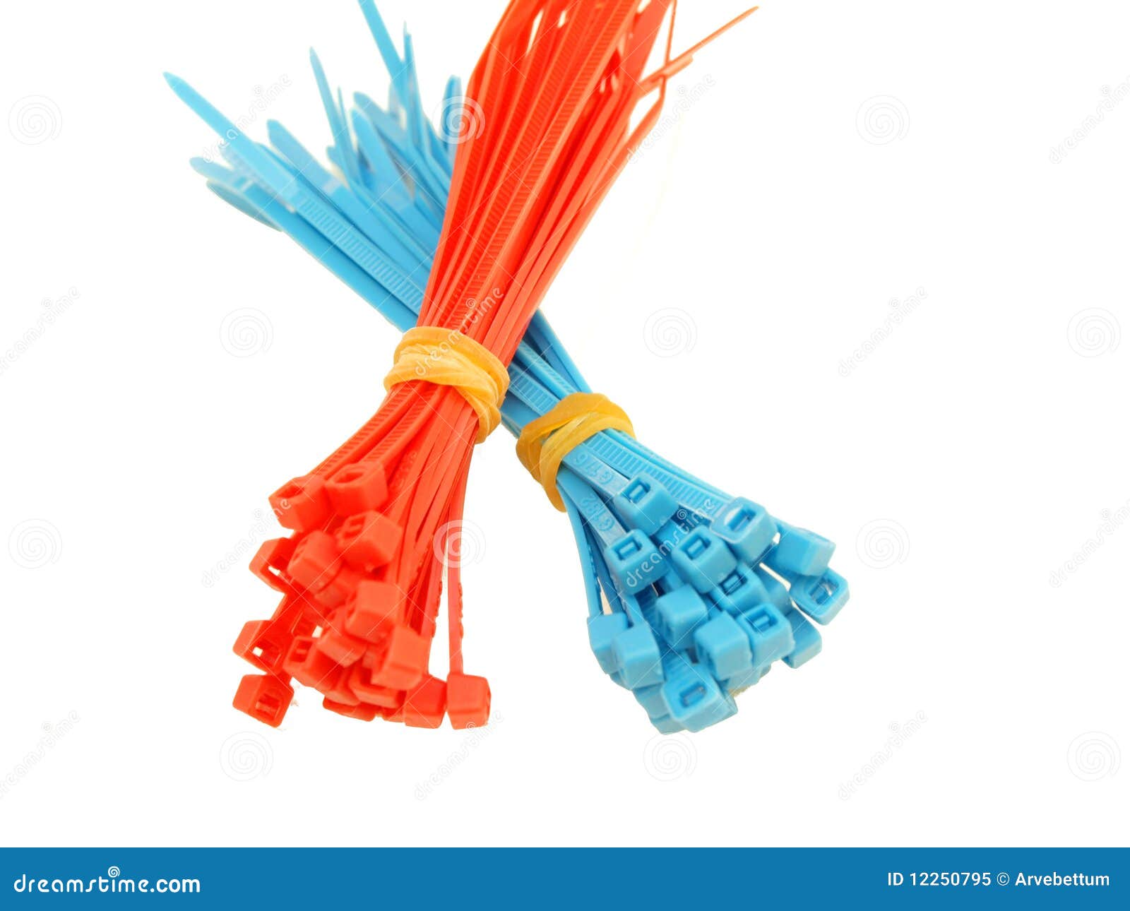 Blue and Red Plastic Wire Ties Stock Image - Image of gather, wire ...