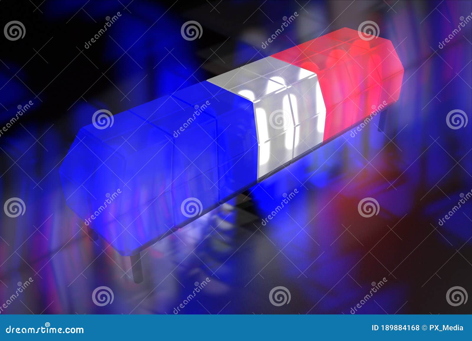 Blue and red police lights stock photo. Image of night - 189884168