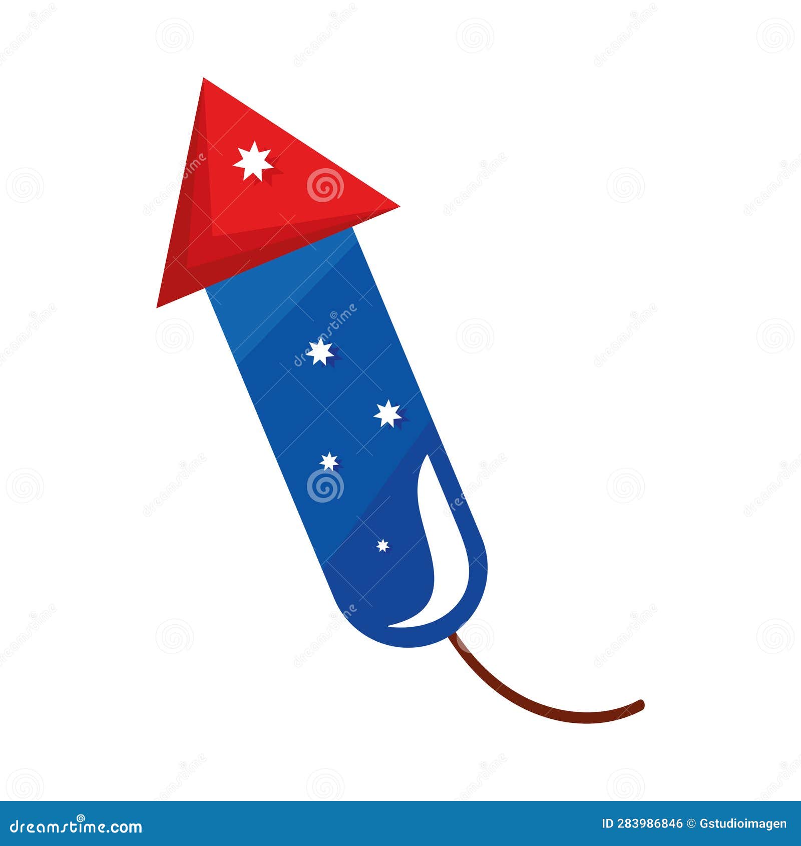 Blue and Red Rocket Firework Stock Vector - Illustration of skyrocket ...