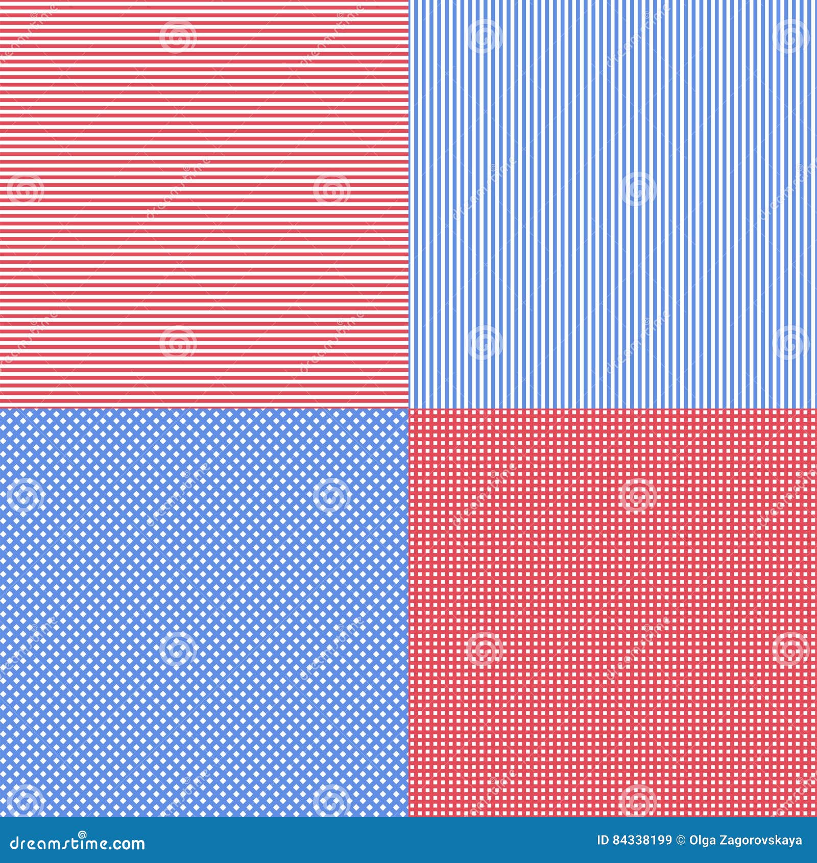 Blue and Red Simple Stripes Abstract Seamless Vector Pattern, Ge Stock ...