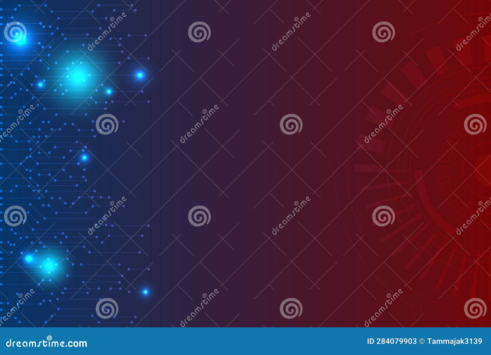 Blue and Red Technology Background with Shine Light. Network Connection ...