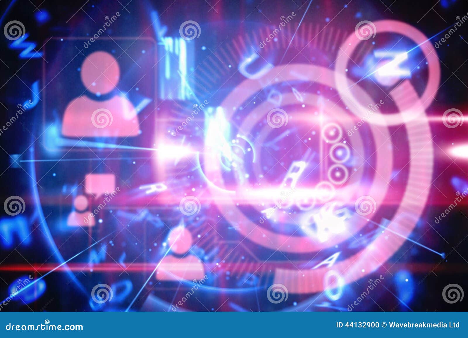 Blue and Red Technology Interface Stock Illustration - Illustration of ...