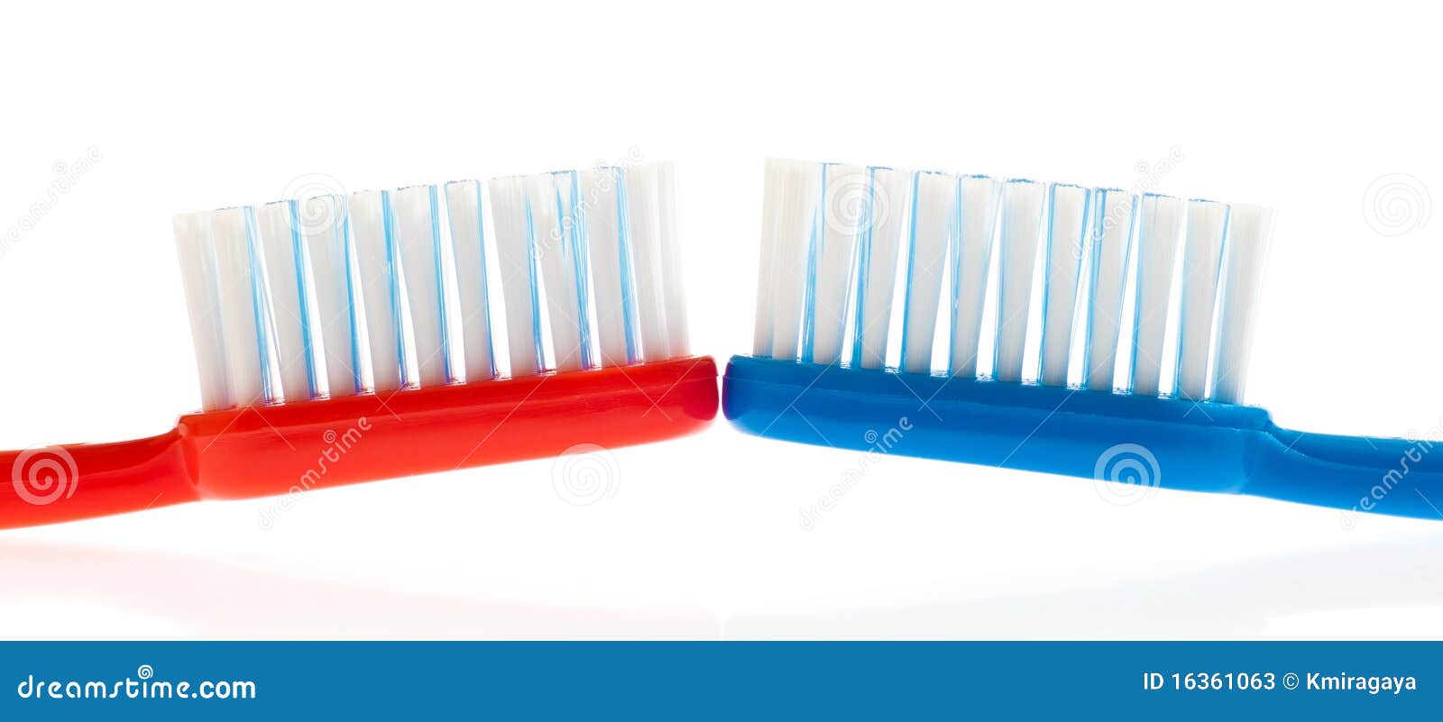 Blue and Red Toothbrushes on a White Background Stock Image - Image of ...