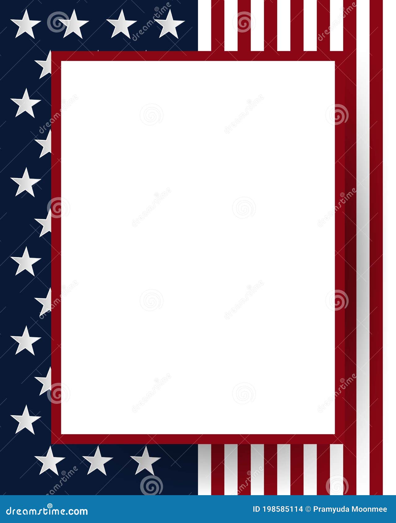 Blue and Red USA Stars and Stripes Page Border Frame Design Stock ...