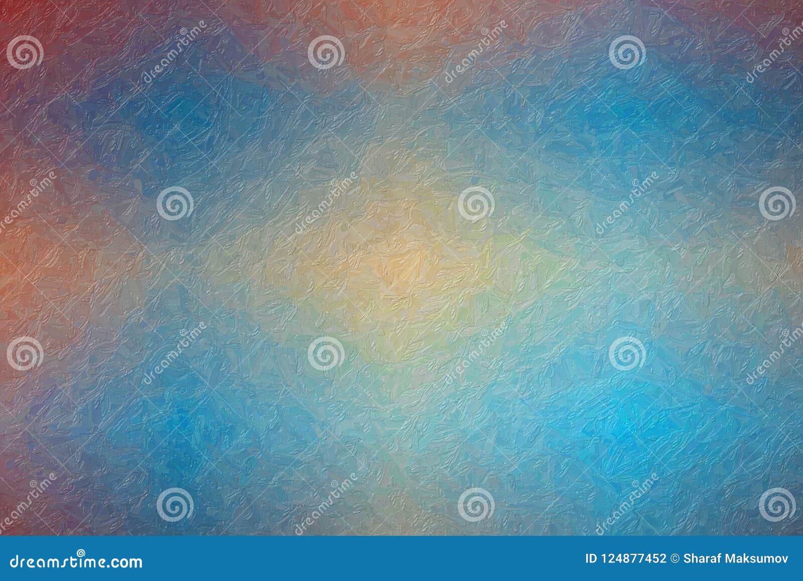 Blue, Red and Vanilla Impasto Background Illustration. Stock ...