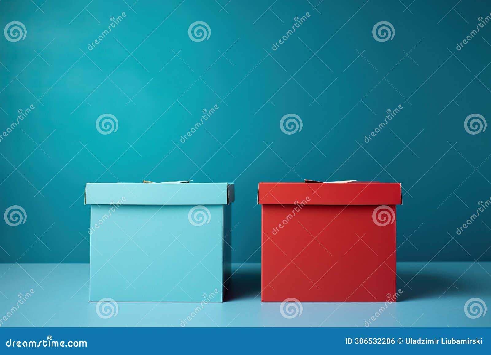 Blue and Red Voting Boxes Stand on a Blue Background. the Concept of ...
