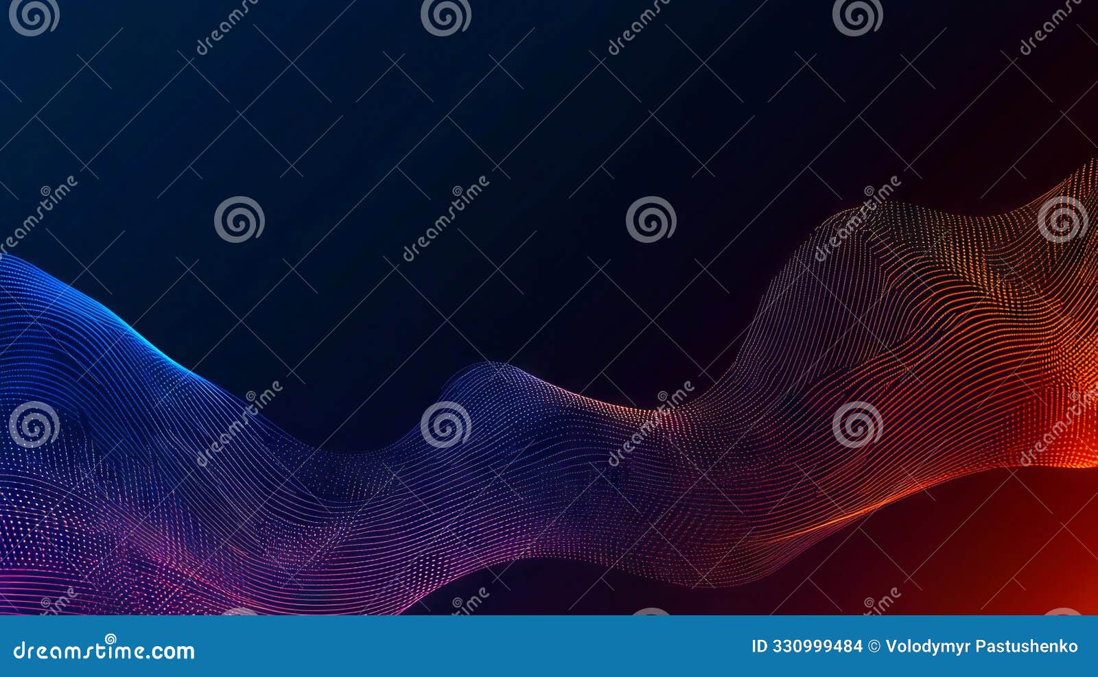 A Blue and Red Wave Pattern on a Black Background Stock Photo - Image ...