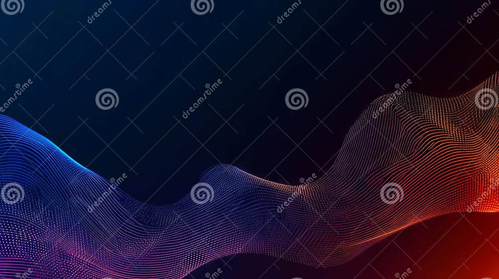 A Blue and Red Wave Pattern on a Black Background Stock Photo - Image ...