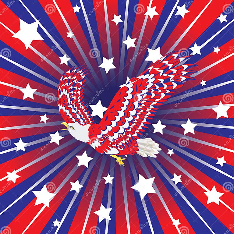 Blue Red and White Bald Eagle Stock Vector - Illustration of design ...