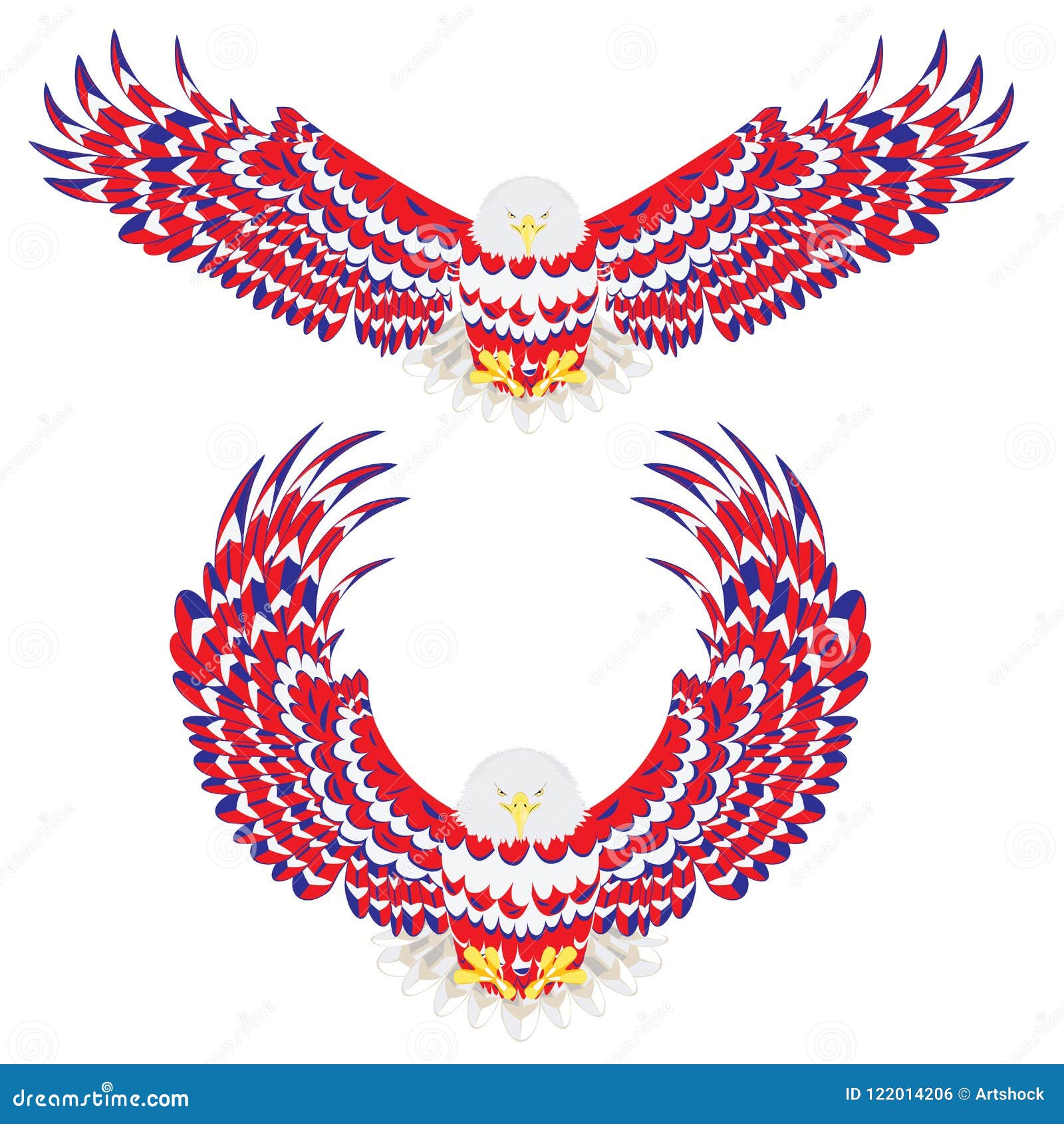 Blue Red and White Bald Eagle Stock Vector - Illustration of culture ...