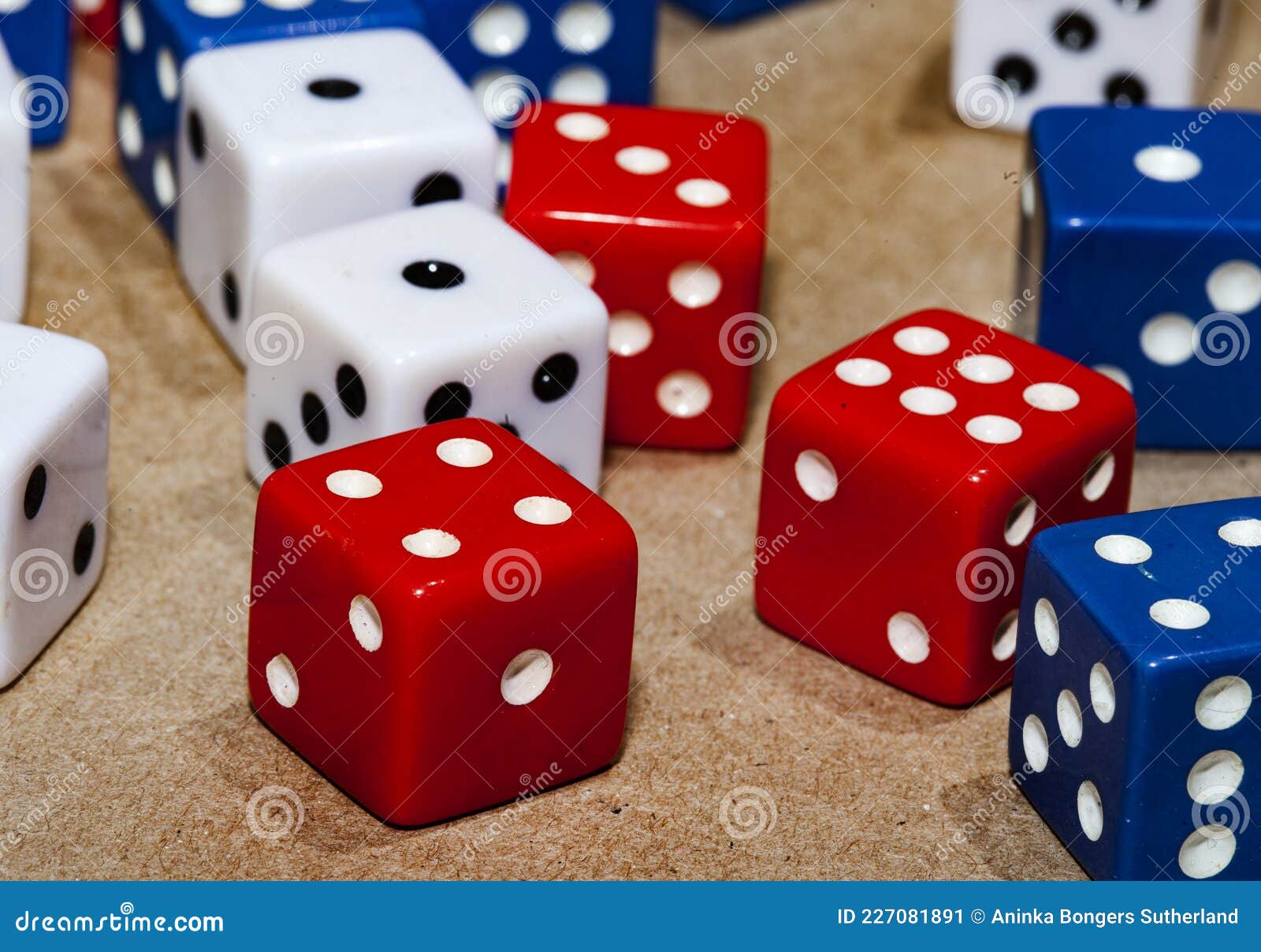 Blue Red and White Gaming Dice Stock Image - Image of retro, pieces ...