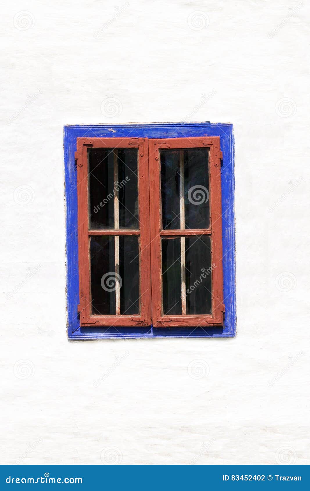 Blue and Red Wood Window Closed Stock Photo - Image of delta, danube ...