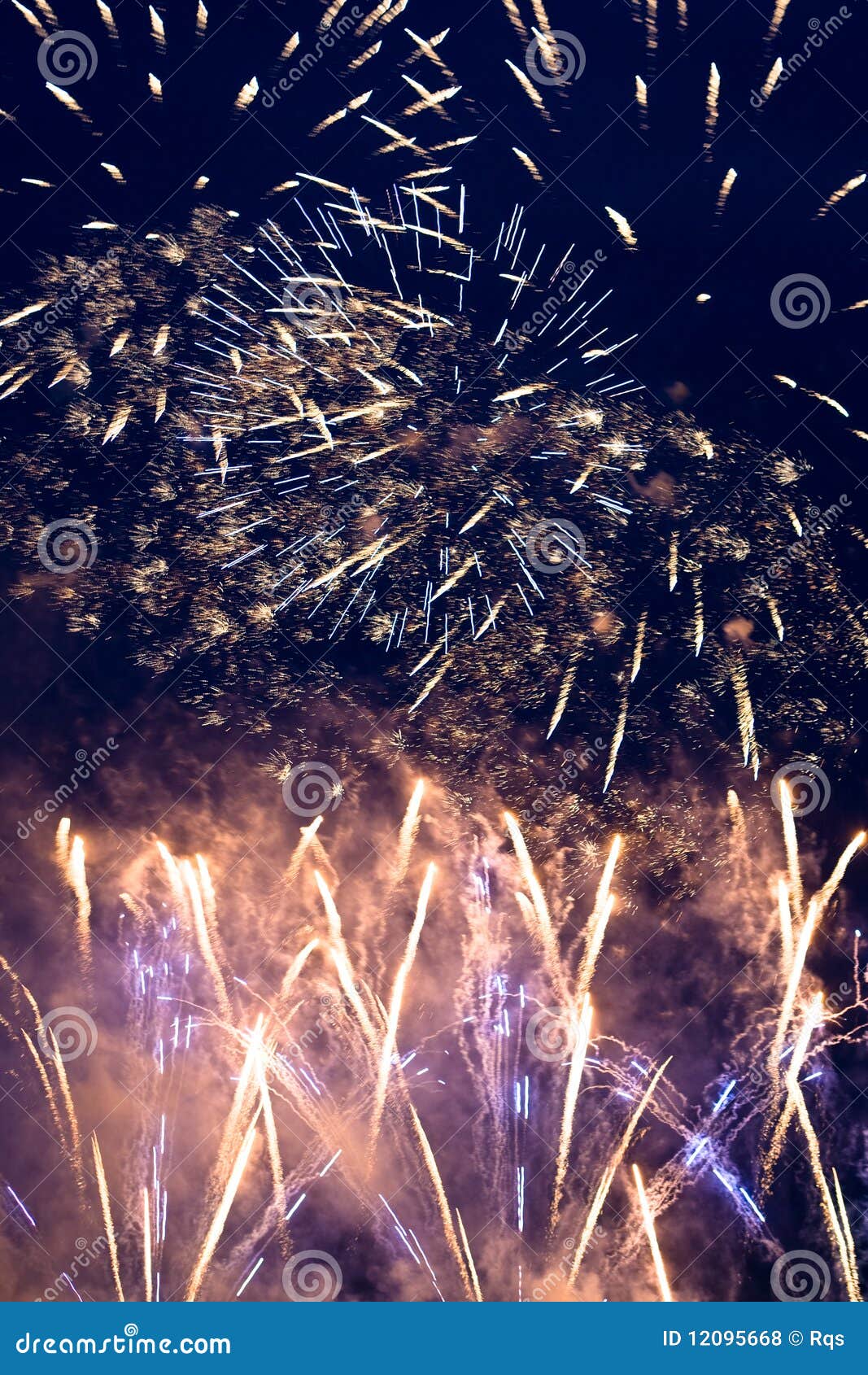 Blue red yellow firework stock photo. Image of sparks - 12095668