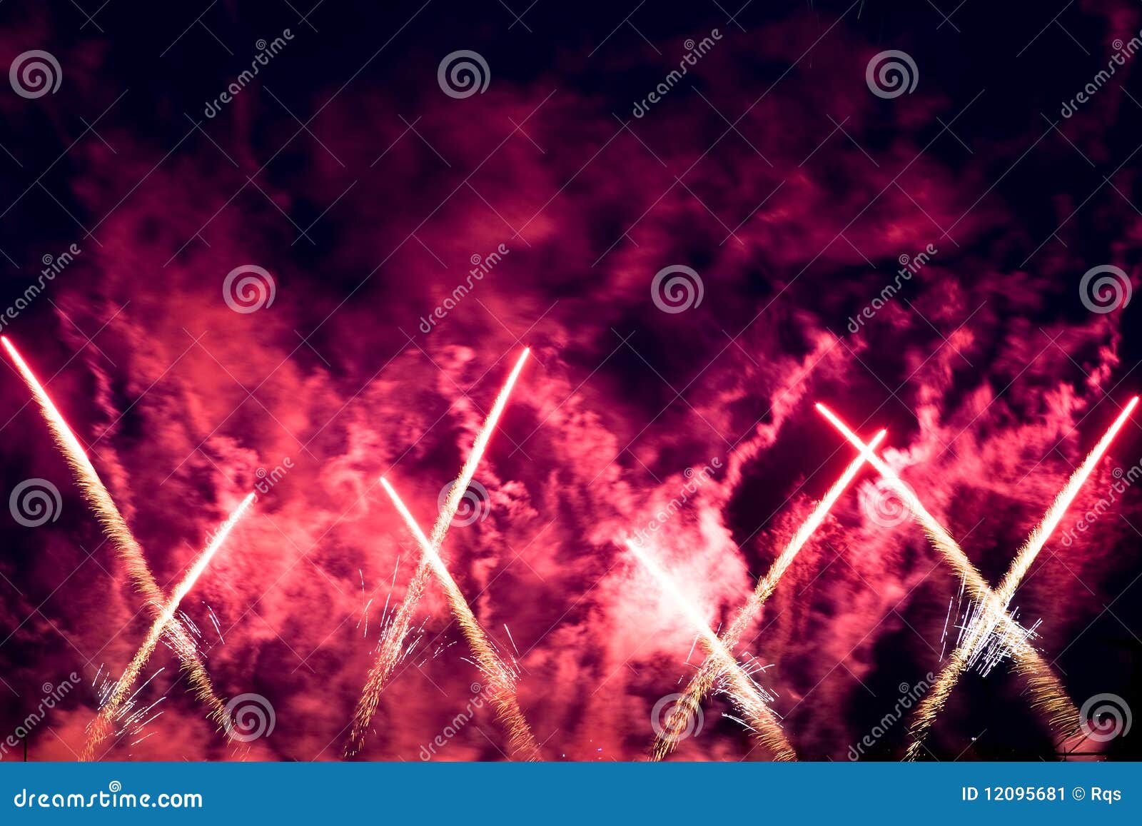 Blue red yellow firework stock image. Image of black - 12095681