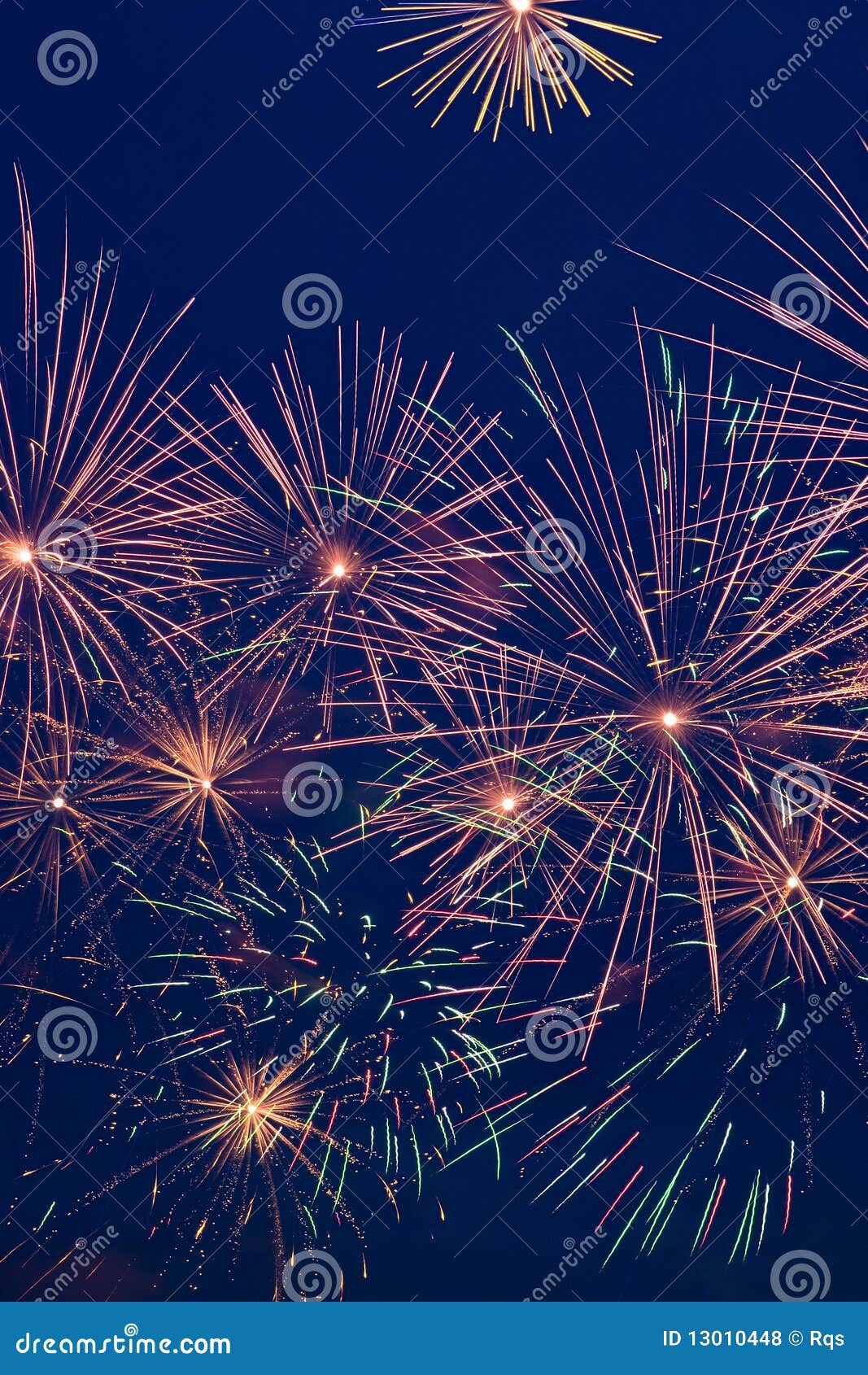 Blue red yellow firework stock photo. Image of sparks - 13010448