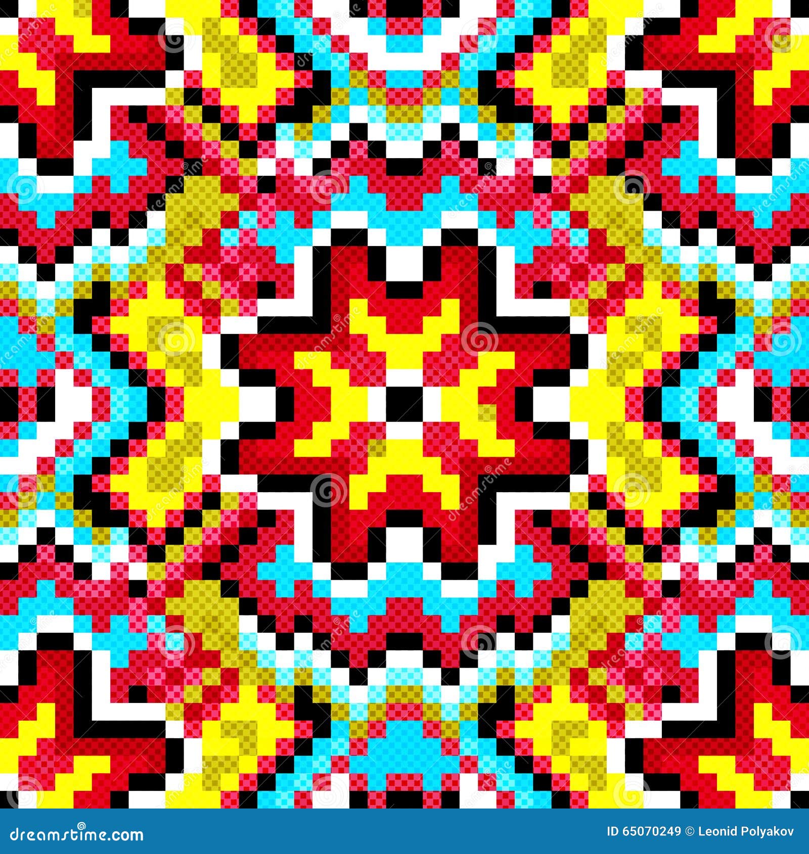 Blue Red and Yellow Geometric Abstract Background Pixels Stock Vector ...