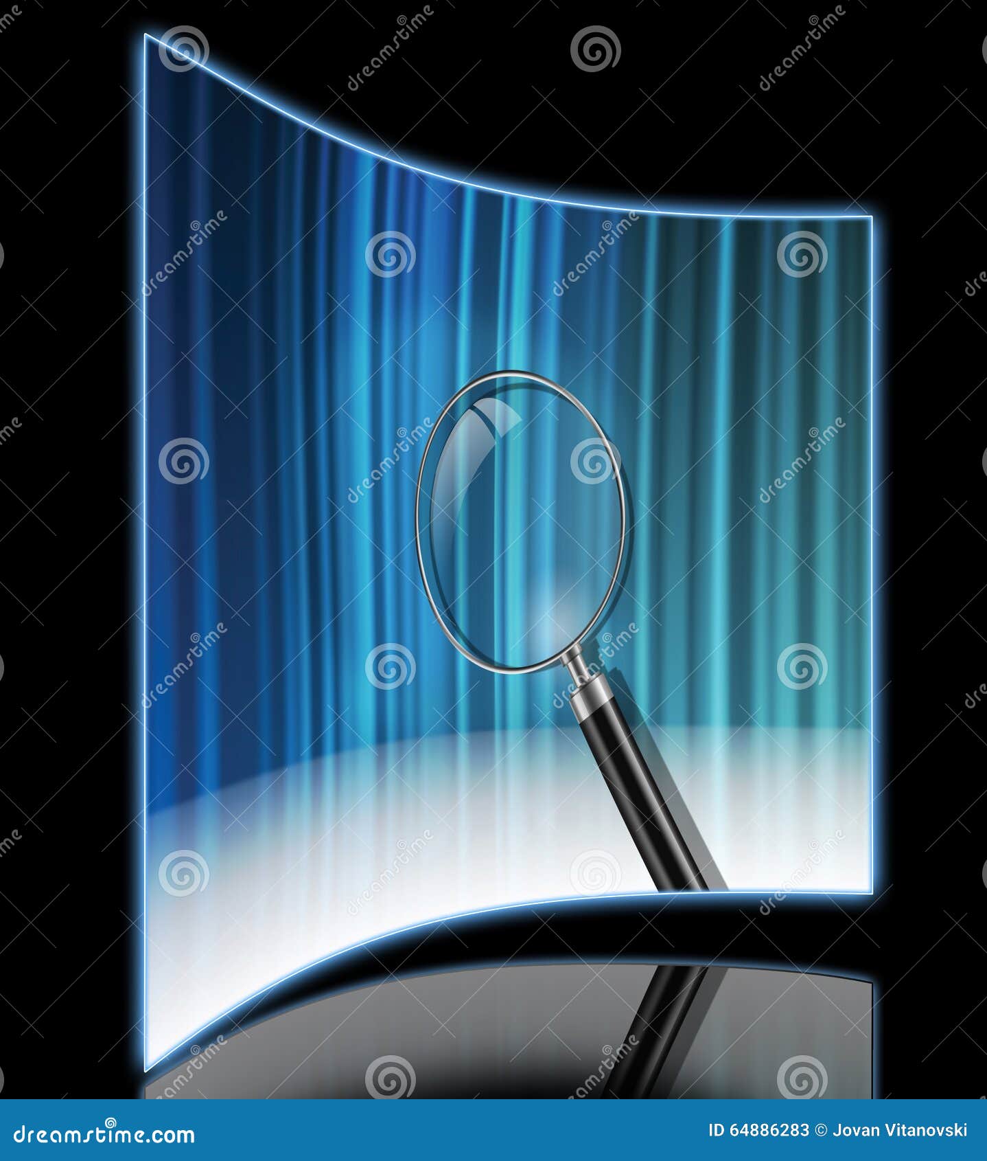 Blue reflection stock illustration. Illustration of wave - 64886283