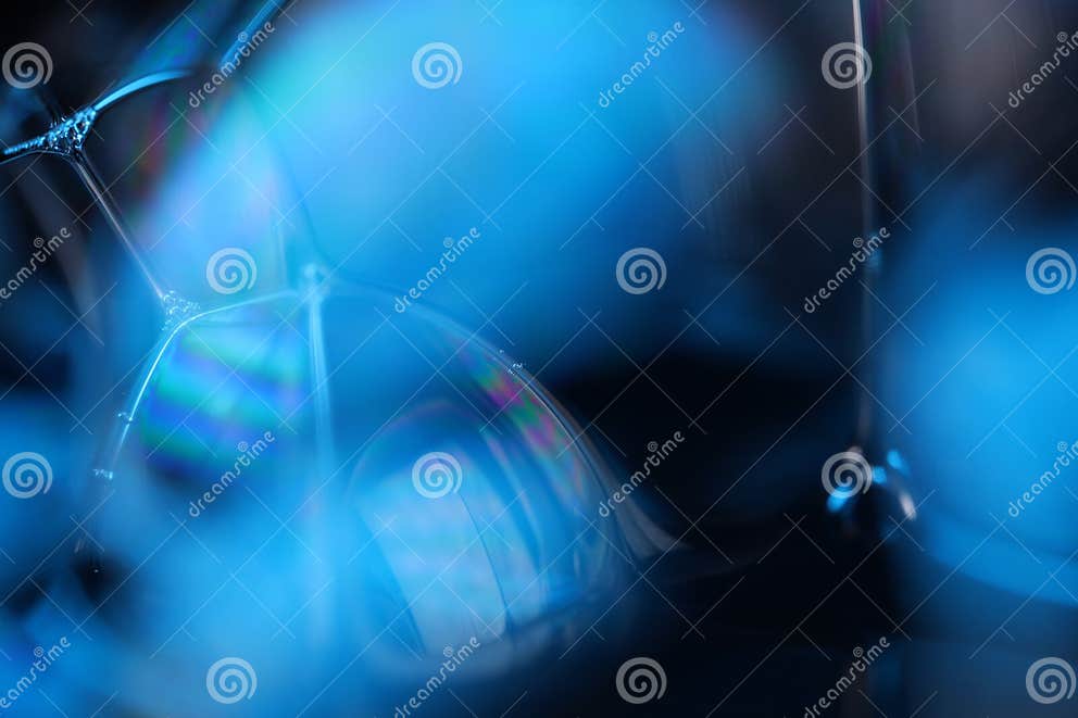 Blue Reflections of Liquid in Macro, Bright Water Reflections Stock ...