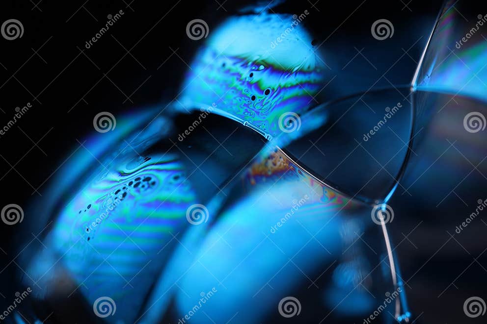 Blue Reflections of Liquid in Macro, Bright Water Reflections Stock ...