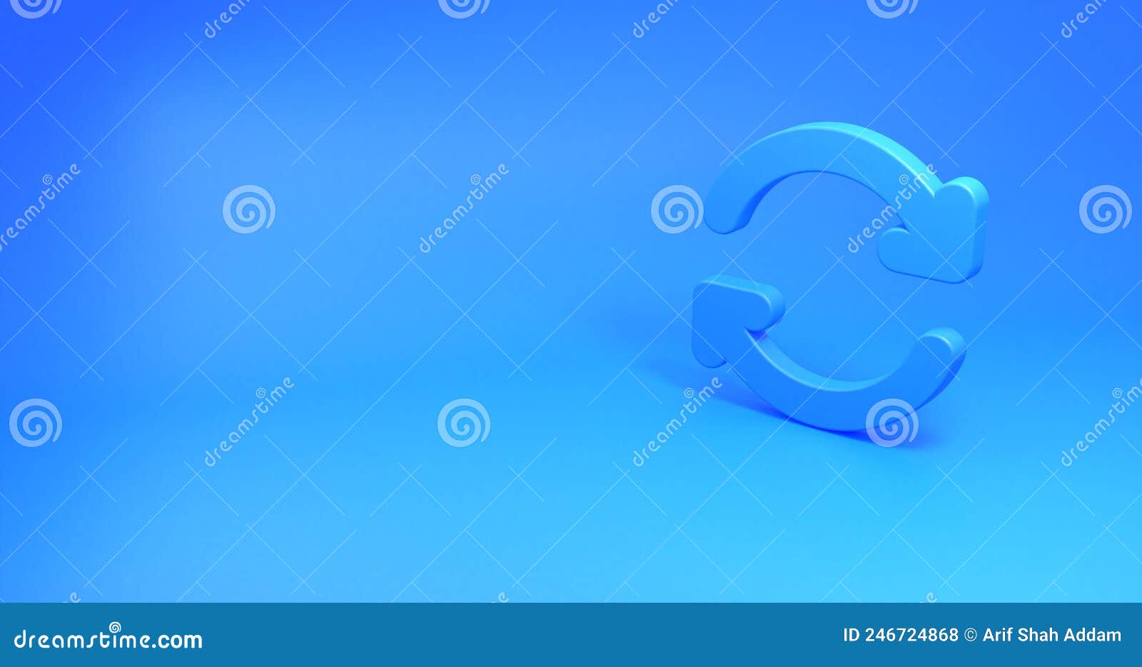 Blue Refresh Icon Isolated on Same Color Background Stock Illustration ...