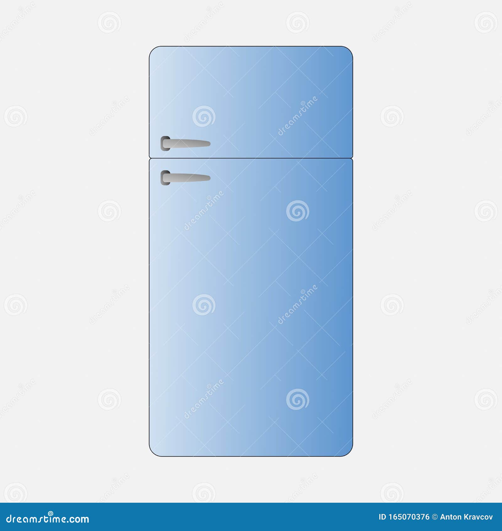 Blue Refrigerator in the Retro Style of the 80s Stock Illustration ...