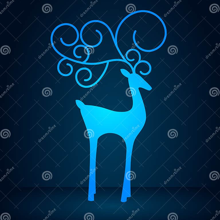 Blue reindeer stock vector. Illustration of animal, card - 27621603