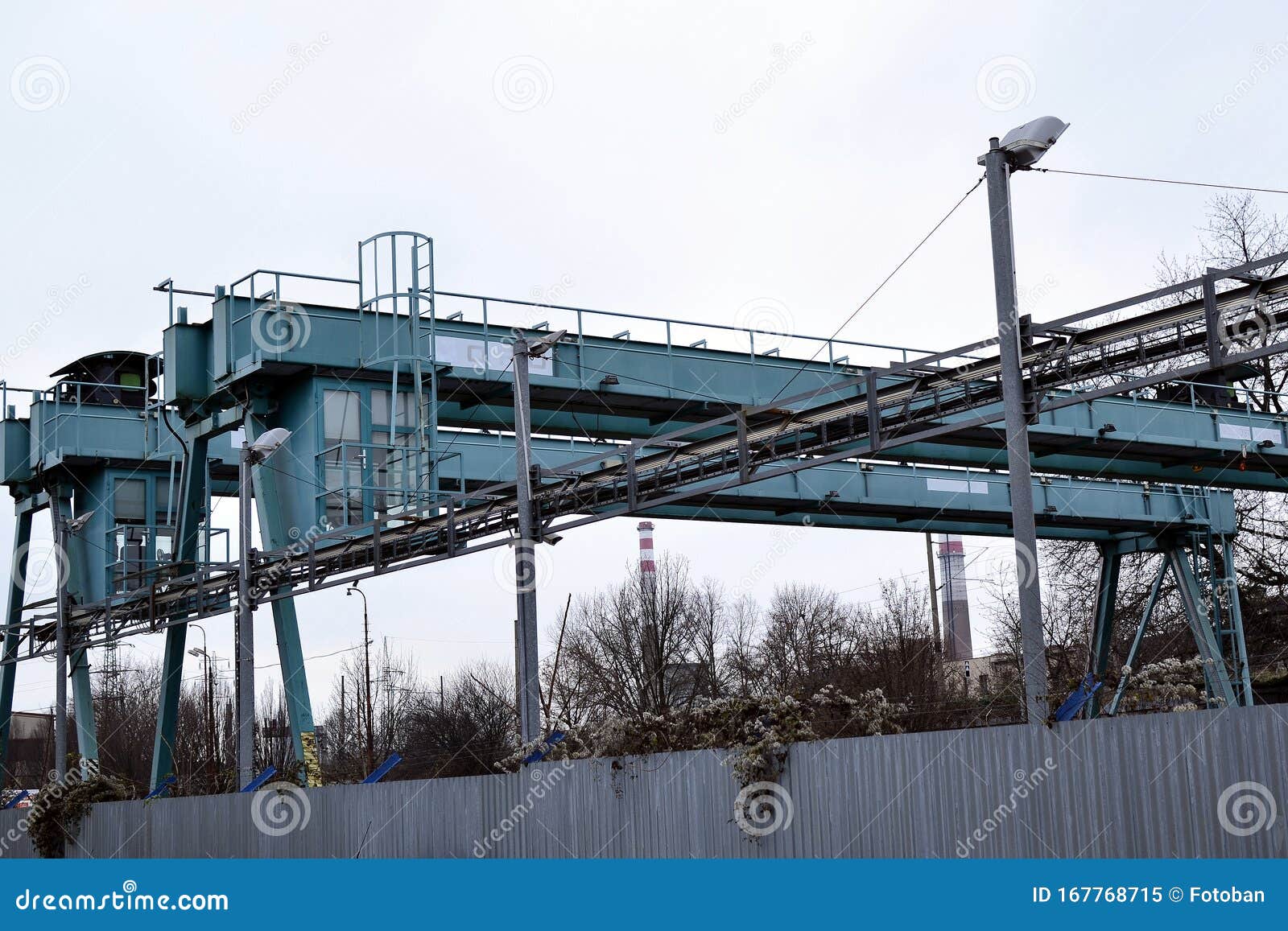 Reloading Crane on the Railway Stock Image - Image of transport, blue ...