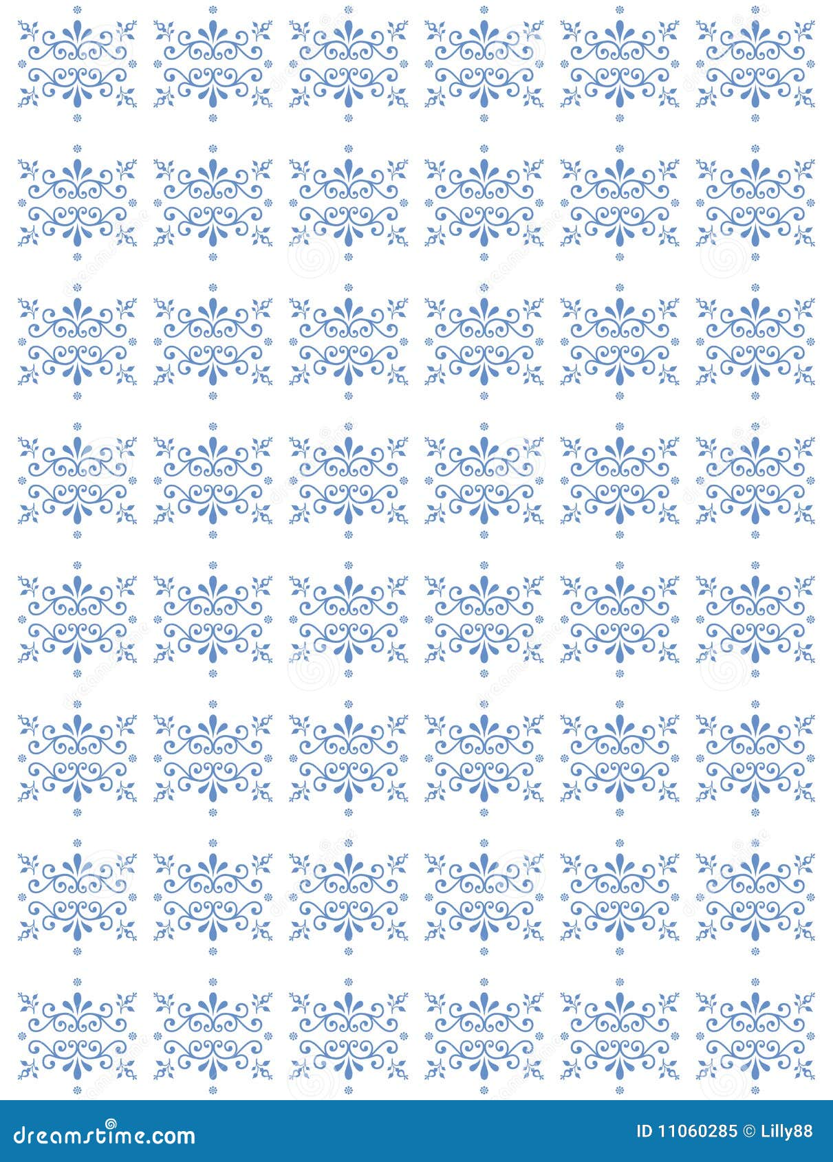 Blue Repetitive Floral Pattern Stock Vector - Illustration of flower ...