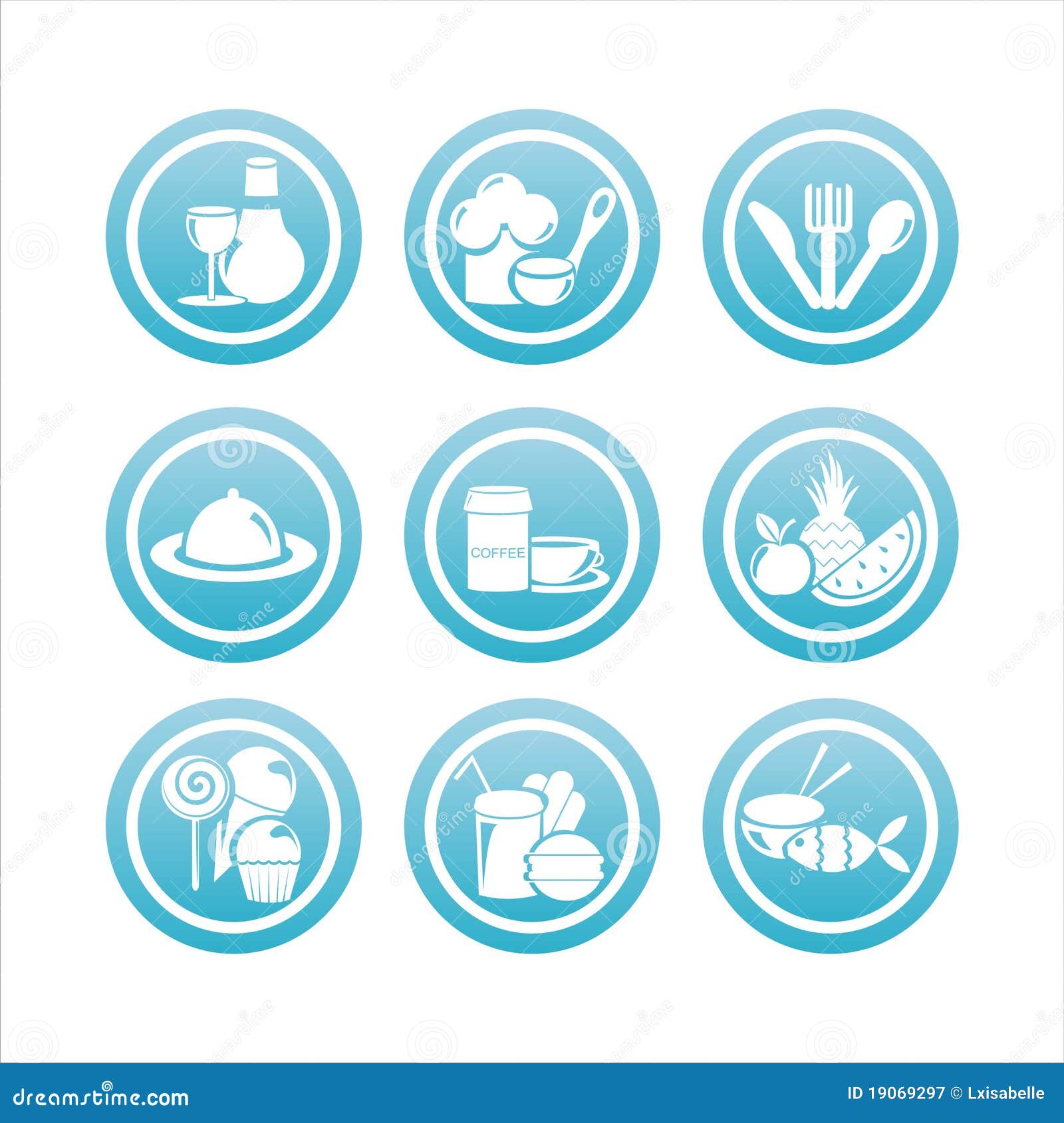 Blue restaurant signs stock vector. Illustration of kitchen - 19069297
