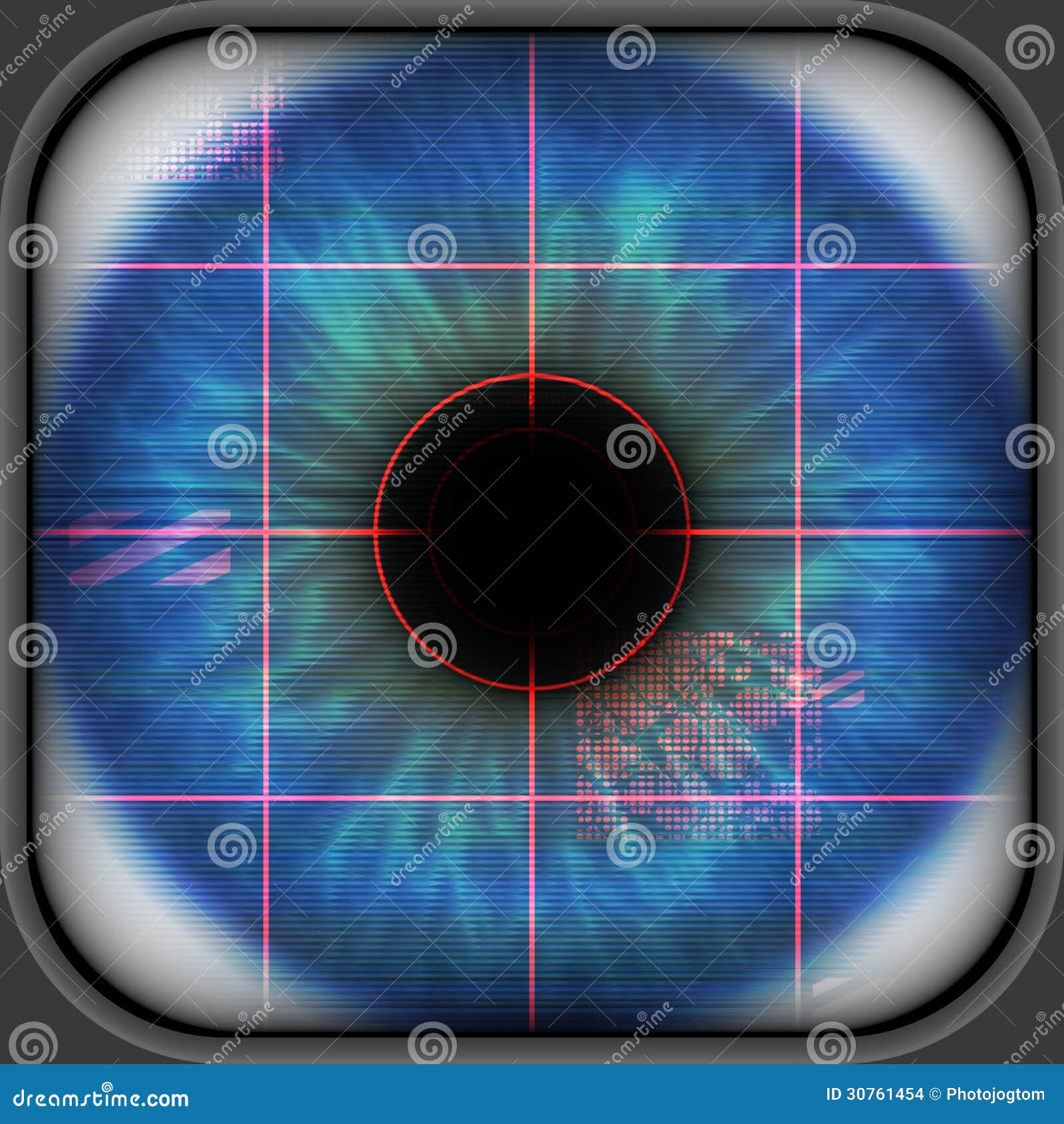 Blue retina scanning stock illustration. Illustration of focus - 30761454