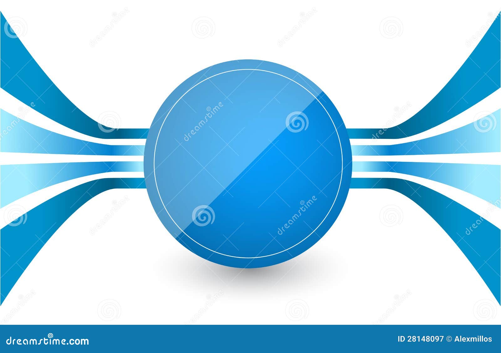 Blue Retro Lines in Center a Blue Circle Stock Illustration ...