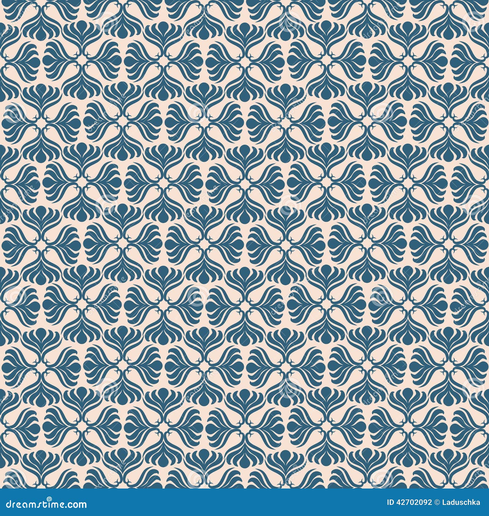 Blue Retro Seamless Pattern Stock Vector - Illustration of ornament ...